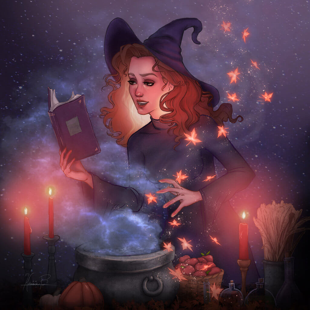 Mabon Spell Orignal Digital Art Print By Kassie Fox